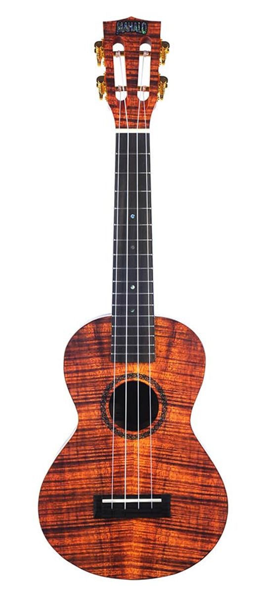 Mahalo Artist Elite Series, concert ukulele PHOTO FLAME KOA, with bag ...